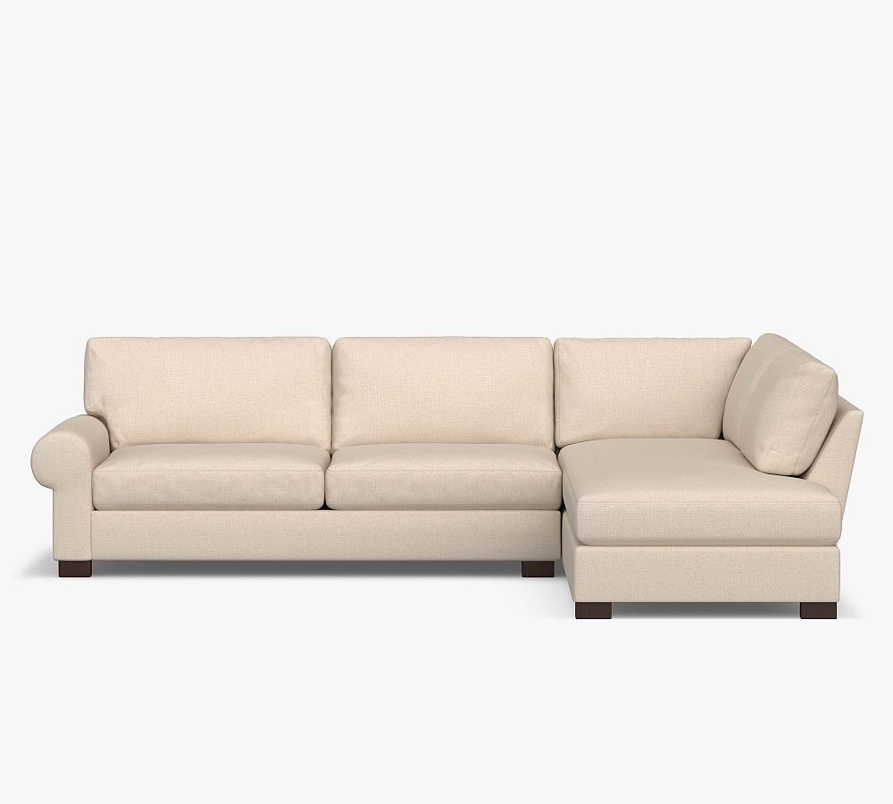 Turner Roll Arm Upholstered Sofa Return Bumper Sectional | Pottery Barn