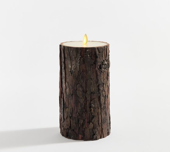 Premium Flickering Flameless Candle - Brown Bark | Pottery Barn