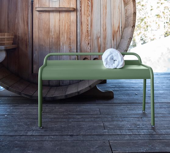 Fermob Metal Outdoor Dining Bench | Pottery Barn