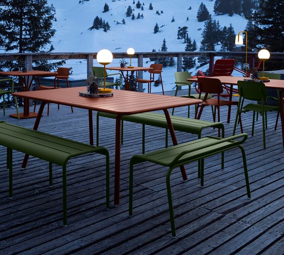 Fermob Metal Outdoor Dining Bench | Pottery Barn