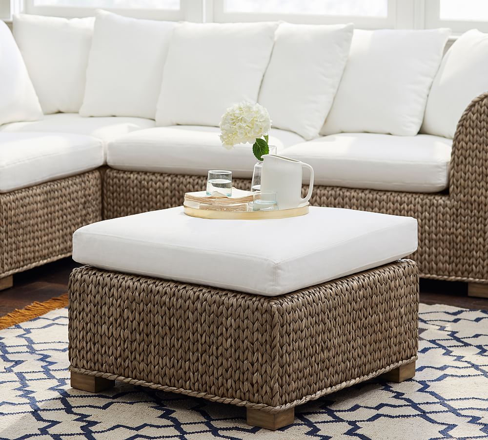 Seagrass Sectional Ottoman | Pottery Barn