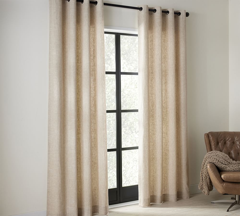 OPEN BOX: Emery Linen Grommet Blackout Curtain | Pottery Barn