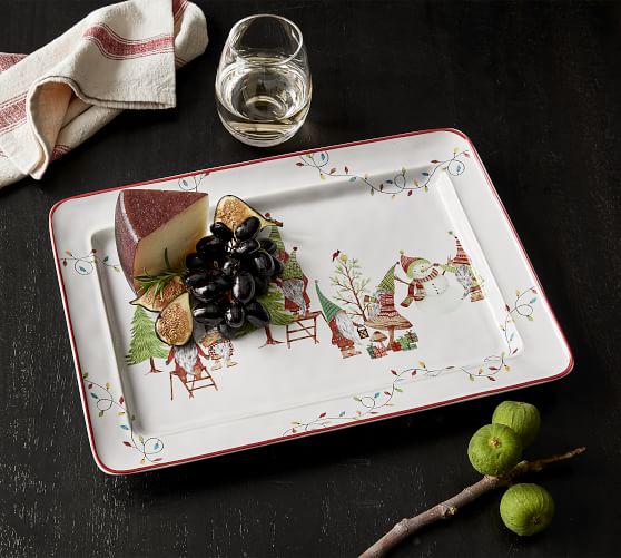 Forest Gnome Stoneware Rectangular Serving Platter | Pottery Barn
