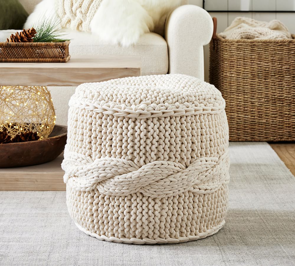 Colossal Handknit Pouf | Pottery Barn