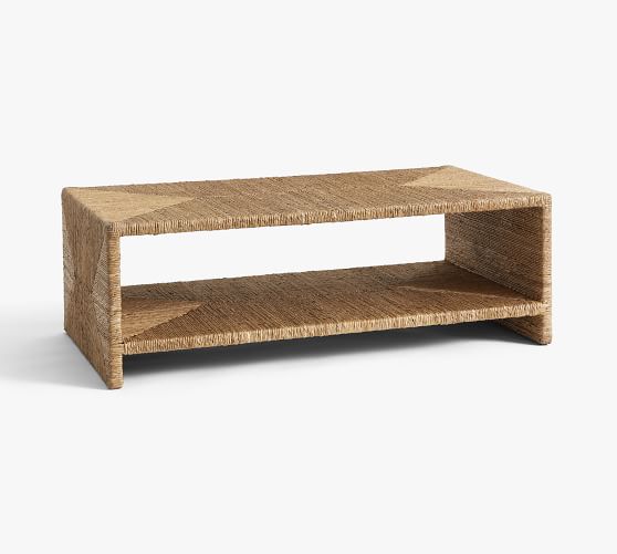 Malibu Rectangular Woven Coffee Table | Pottery Barn