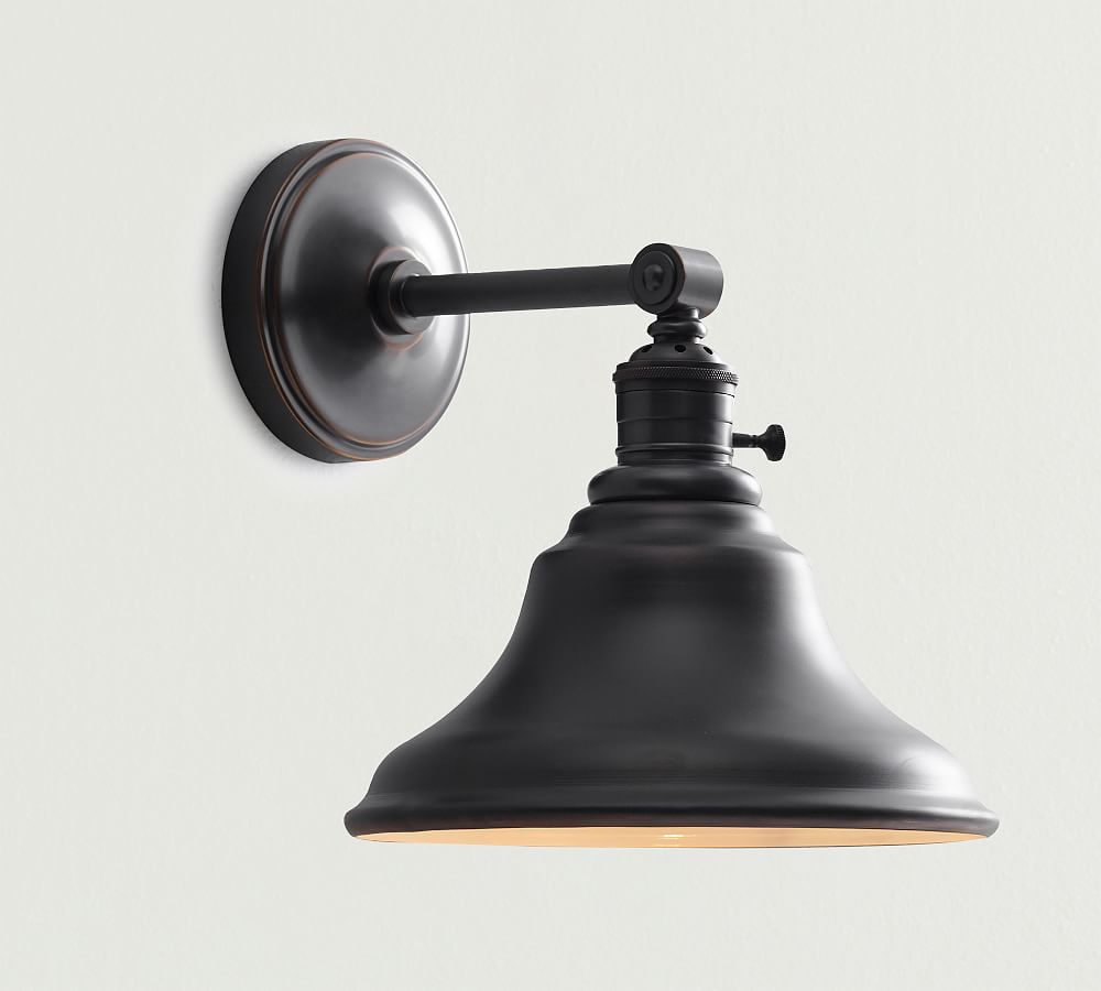 Curved Metal Bell Straight Arm Sconce | Pottery Barn