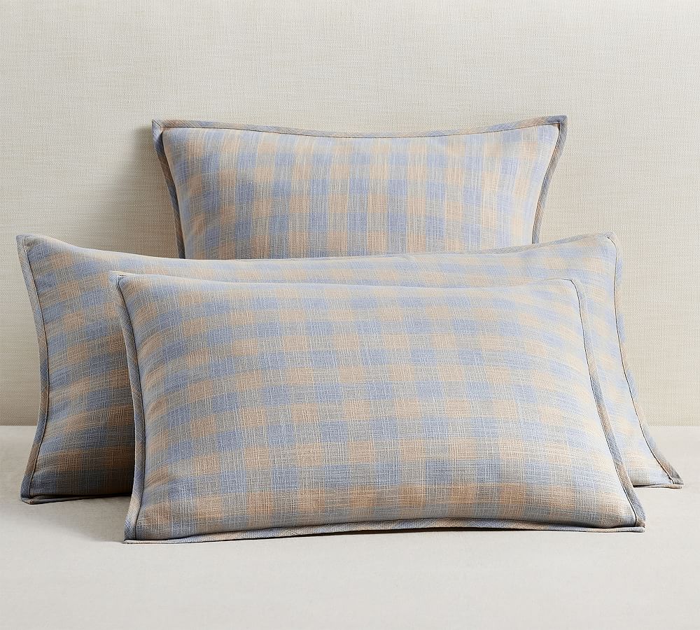 Dalton Check Linen/Cotton Sham | Pottery Barn