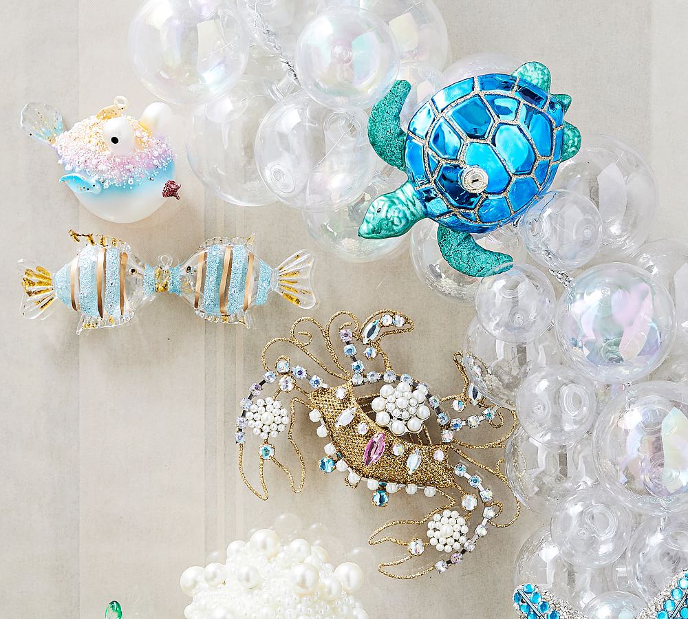 Mercury Glass Sea Turtle Ornament | Pottery Barn