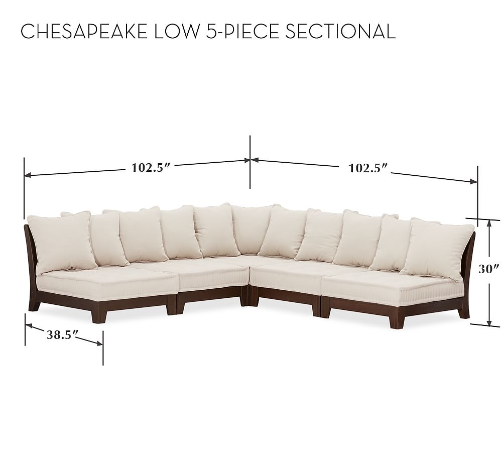 Chesapeake Low Platform Outdoor Sectional Set | Pottery Barn