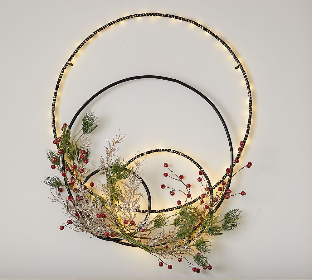 Light Up Iron Rings Wall Art - 40" | Pottery Barn