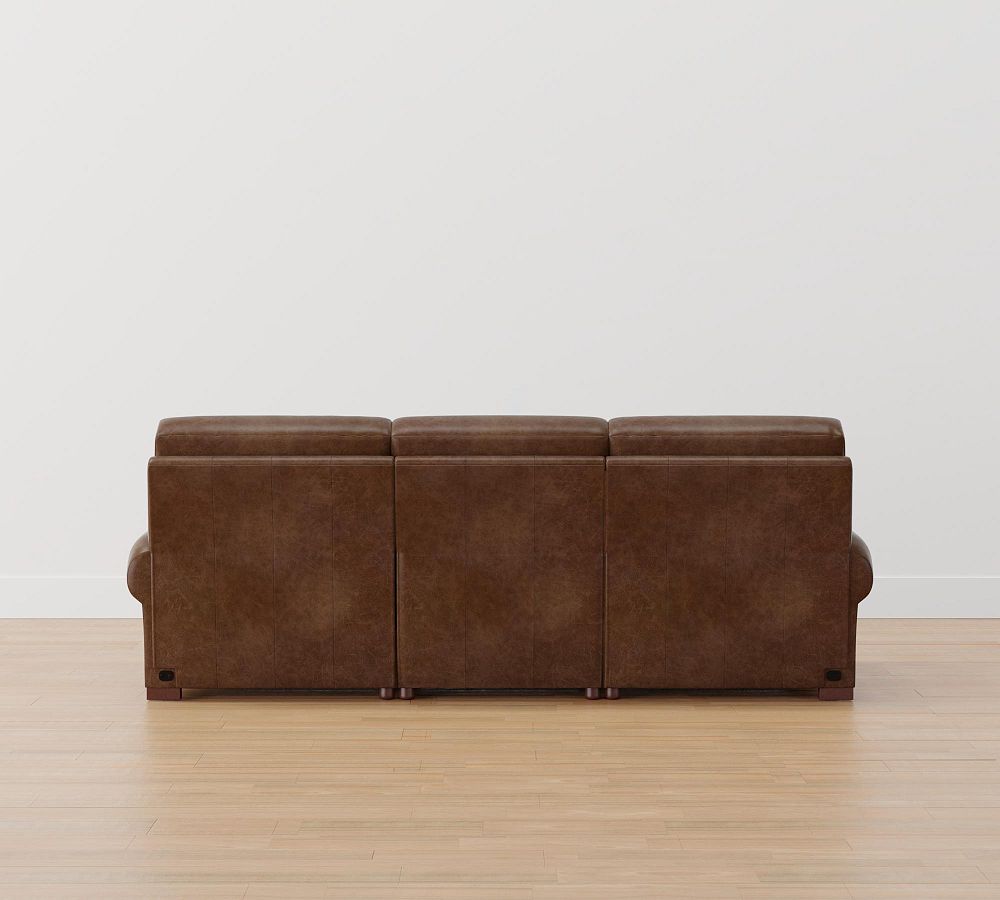 Turner Roll Arm Leather Power Reclining Sofa | Pottery Barn