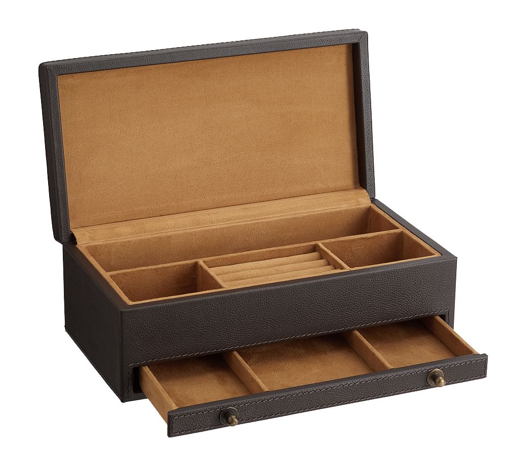 Grant Leather Accessory Storage Box | Pottery Barn