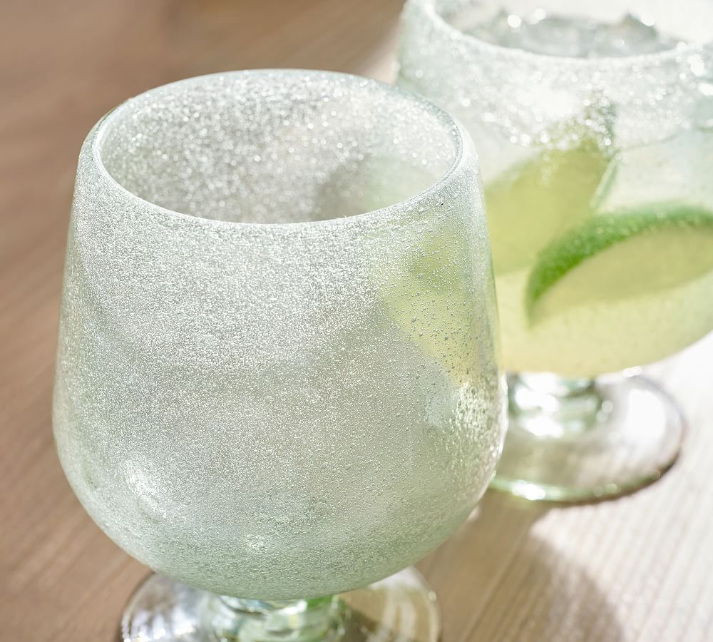 Handcrafted Recycled Sea Glass Spritzer Glasses | Pottery Barn