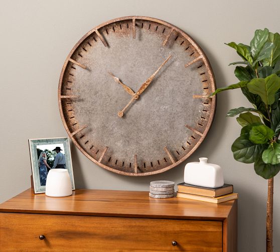 Theodore Distressed Wall Clock | Pottery Barn