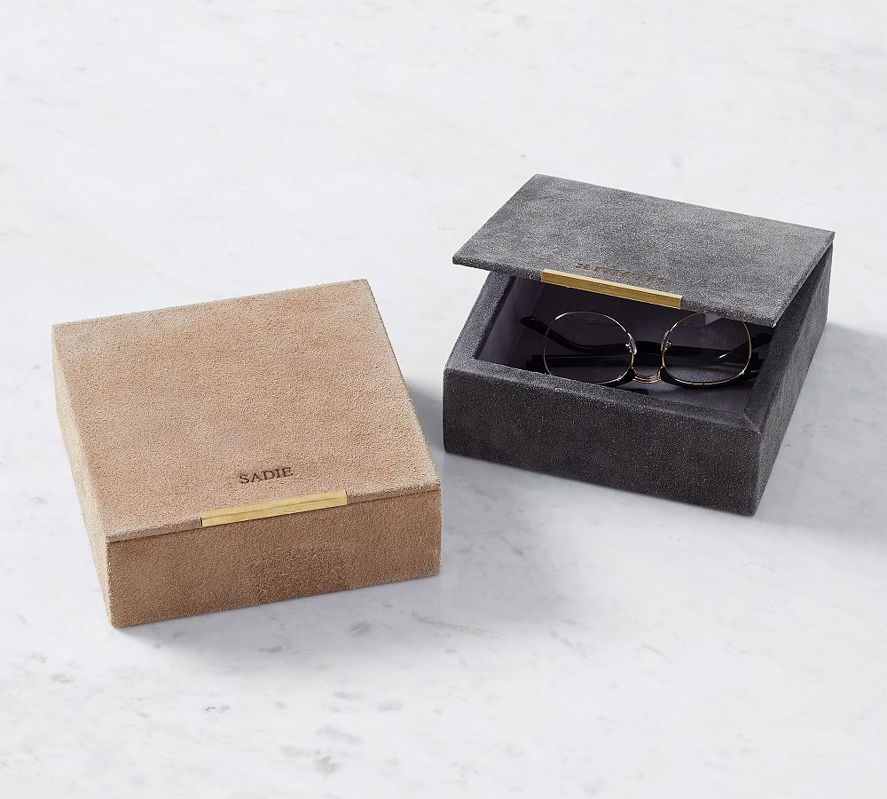 Avalon Suede Jewelry Box Collection | Pottery Barn