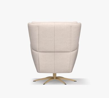 Wells Upholstered Tufted Swivel Recliner | Pottery Barn