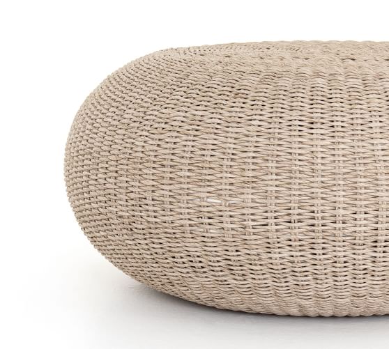 Annette Round Rattan Coffee Table | Pottery Barn