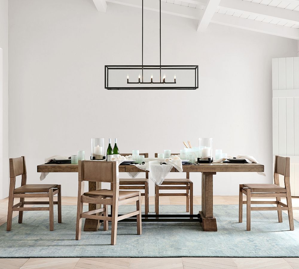 Manor Outdoor Glass & Iron Linear Chandelier | Pottery Barn