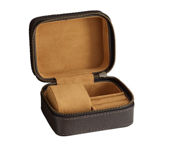 Grant Leather Travel Zip Box | Pottery Barn