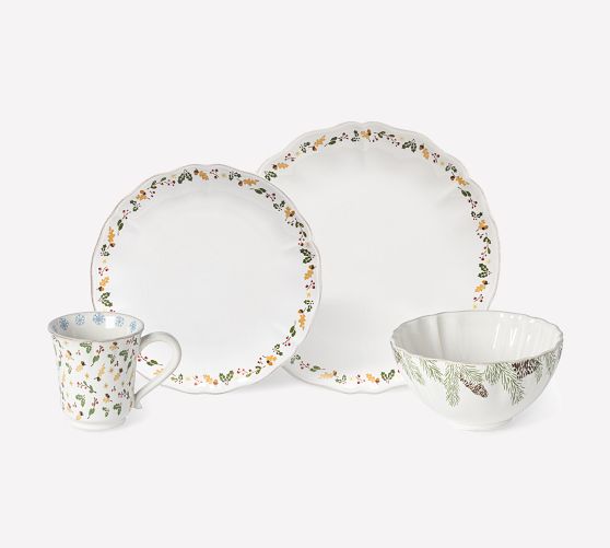 Nutcracker Handcrafted Stoneware Rim 16 -Piece Dinnerware Set | Pottery ...