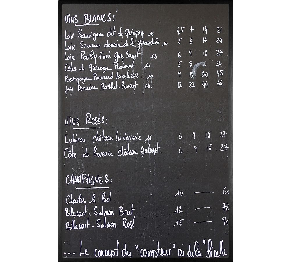 Parisian Wine Menu by Rebecca Plotnick | Pottery Barn