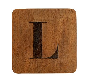 Alphabet Wood Coasters, Set of 4 | Pottery Barn