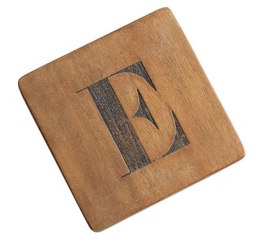 Alphabet Wood Coasters, Set of 4 | Pottery Barn