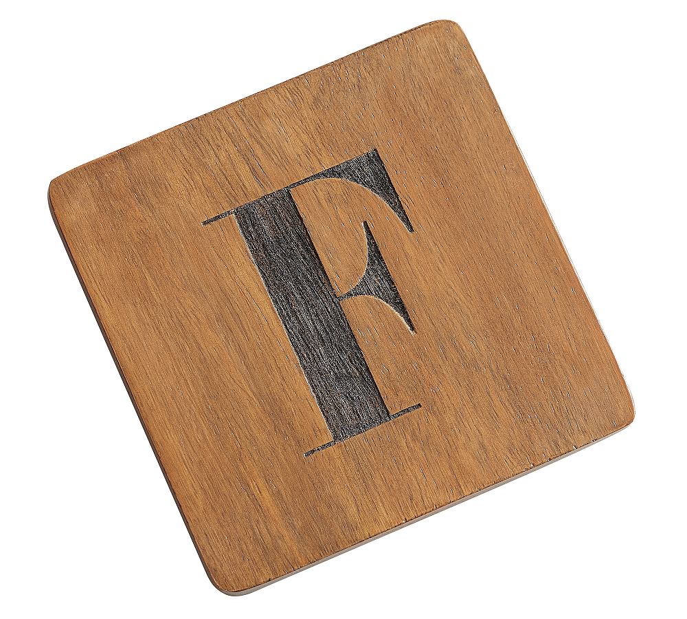 Alphabet Wood Coasters, Set of 4 | Pottery Barn