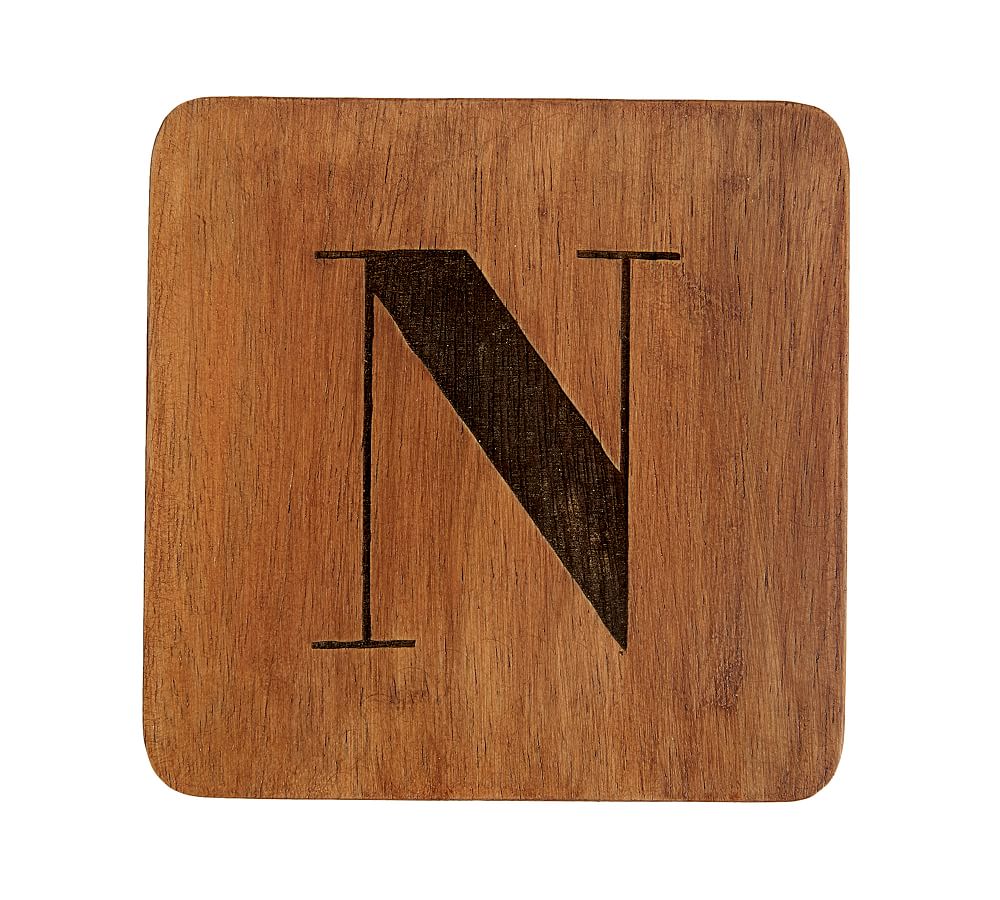 Alphabet Wood Coasters, Set of 4 | Pottery Barn