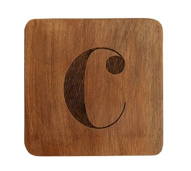 Alphabet Wood Coasters, Set of 4 | Pottery Barn