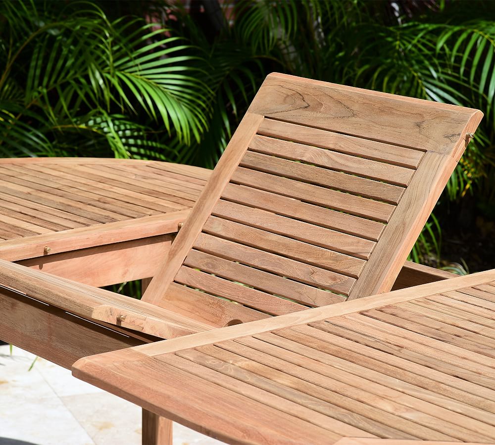 Nassau Oval Teak Outdoor Dining Table | Pottery Barn