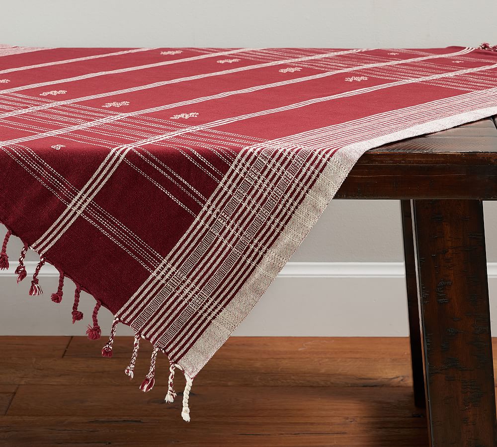 Watson Plaid Cotton Table Throw | Pottery Barn