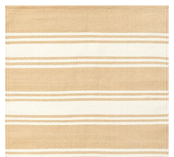 Modern Farmhouse Stripe Outdoor Performance Rug | Pottery Barn