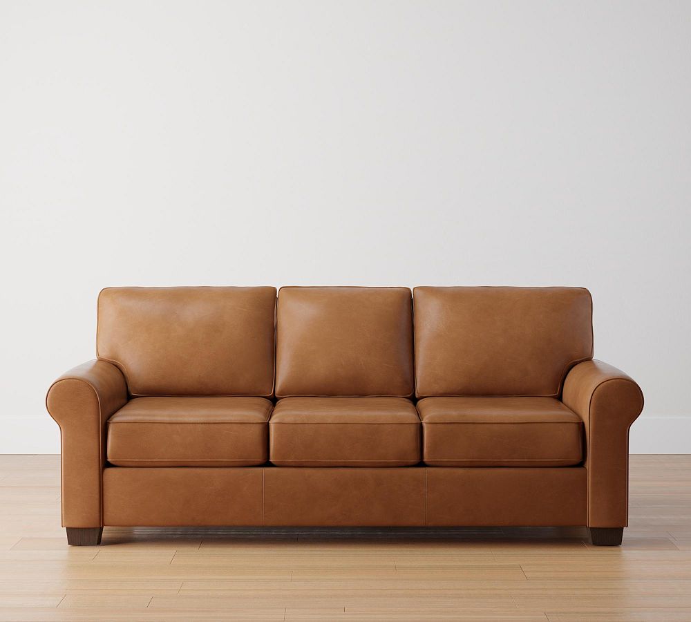 Buchanan Roll Arm Leather Sofa Collection | Pottery Barn