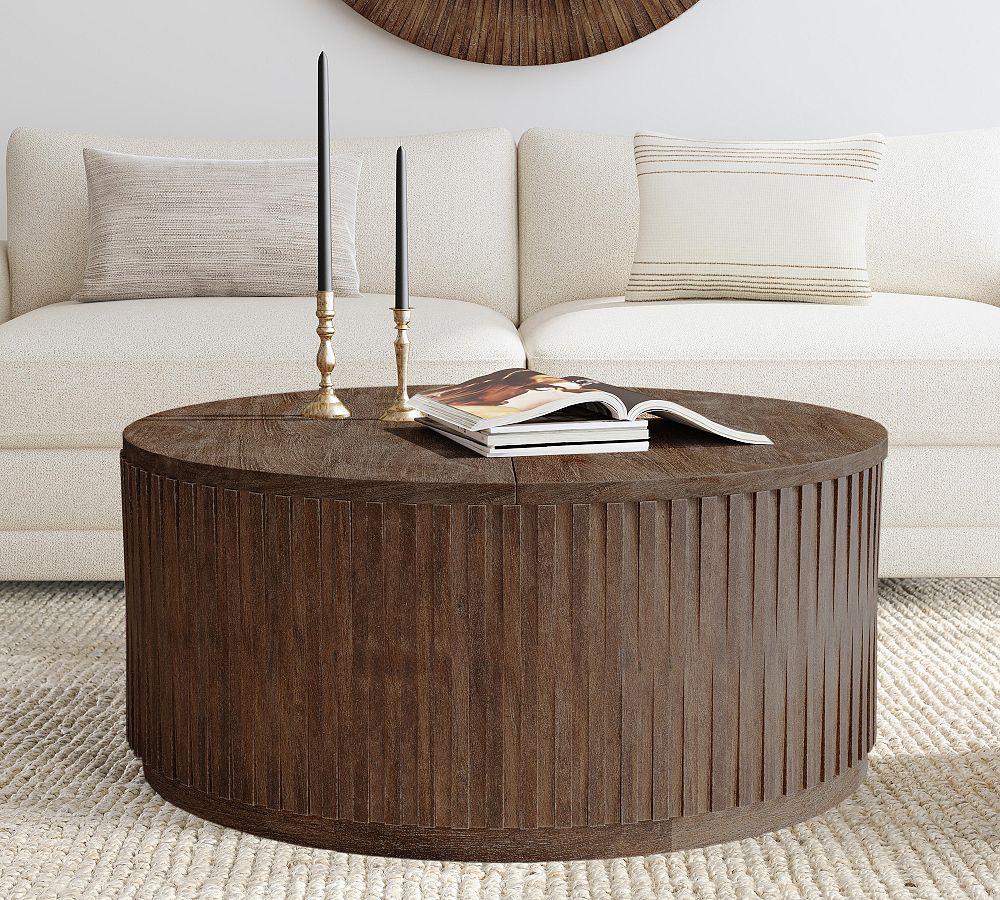 Coloma Round Storage Coffee Table | Pottery Barn