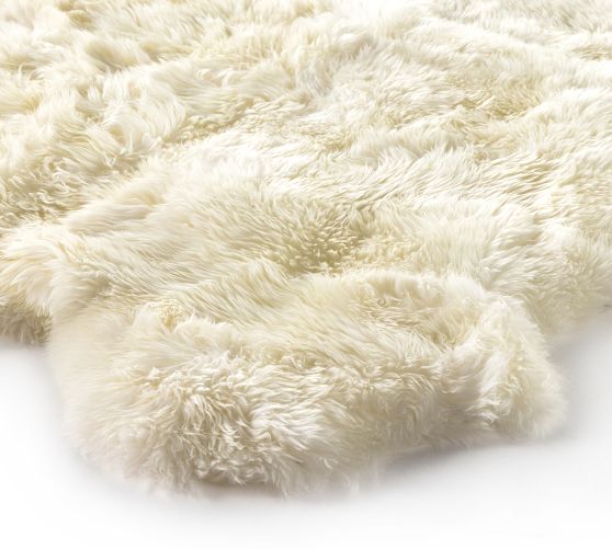 Patton Large Lambskin Hide Rug | Pottery Barn