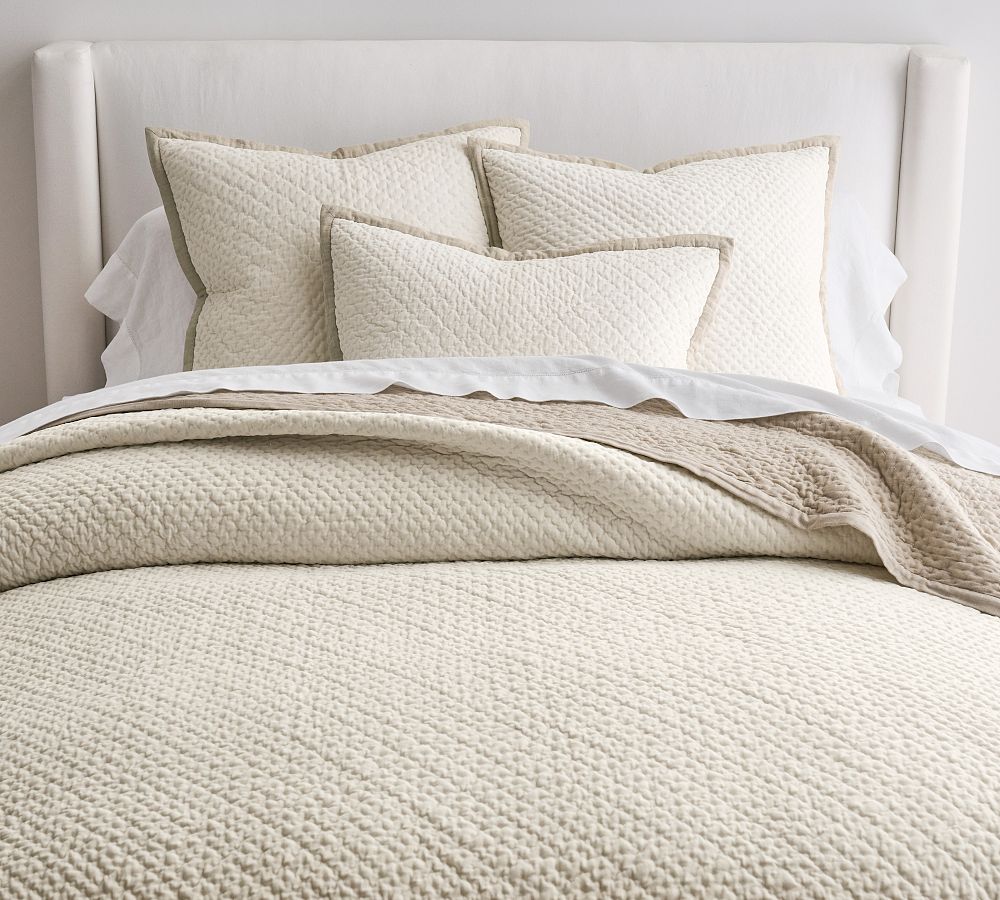 Cross Stitch Velvet Quilted Sham | Pottery Barn