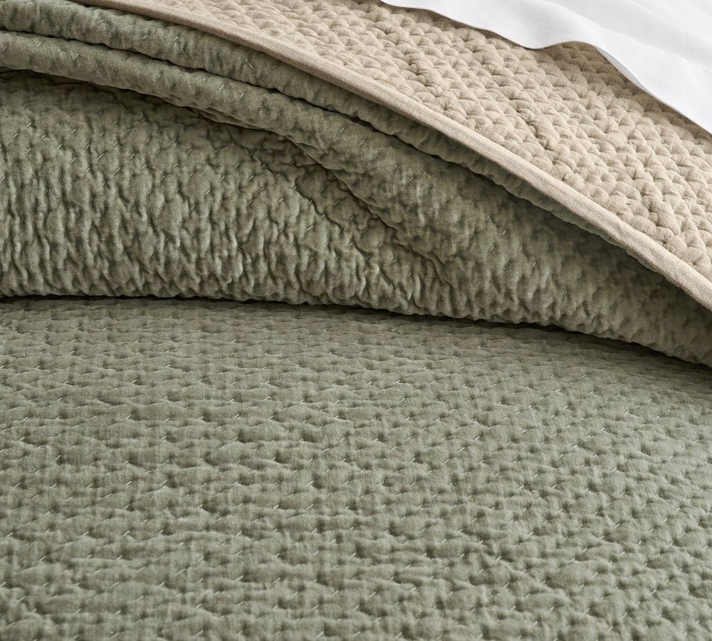 Cross Stitch Velvet Quilt & Shams | Pottery Barn