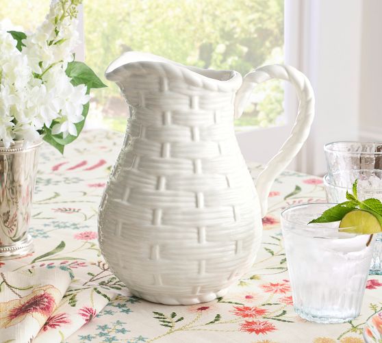 Heirloom Basketweave Pitcher | Pottery Barn