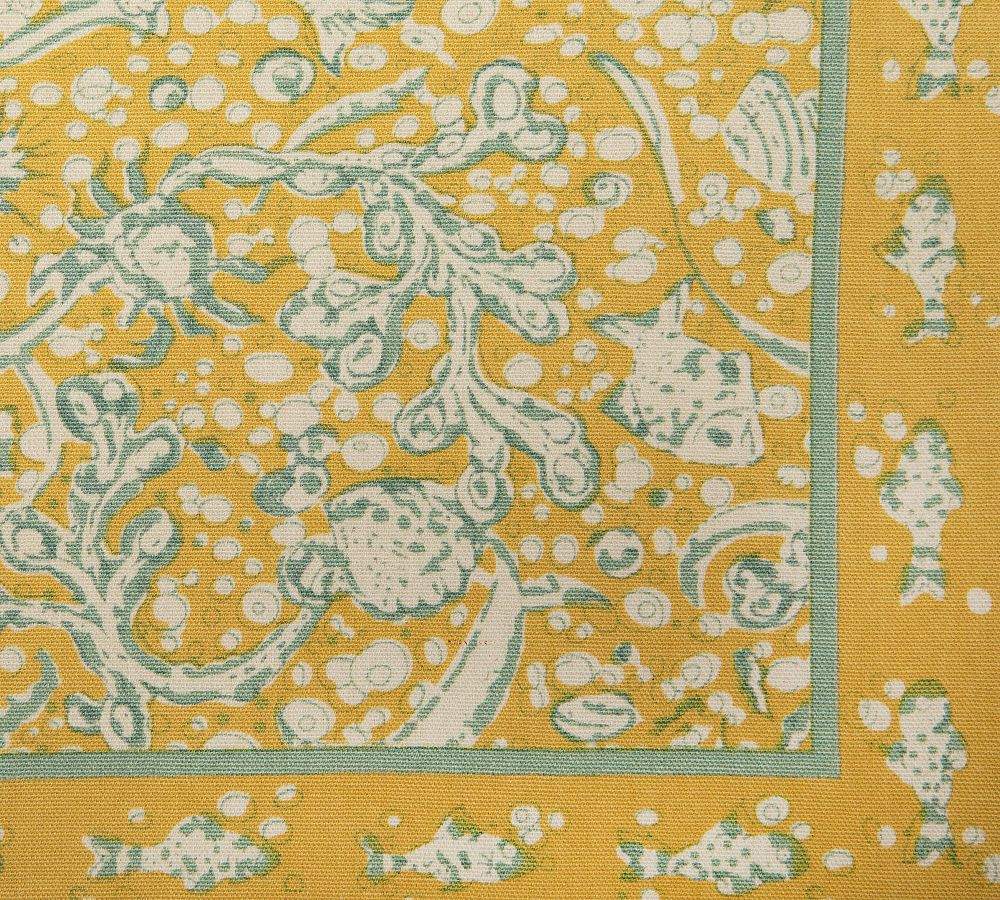 La Mer Block Print Cotton Table Runner | Pottery Barn