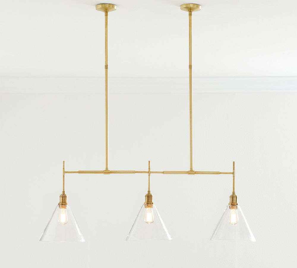 Flared Glass Linear Chandelier | Pottery Barn