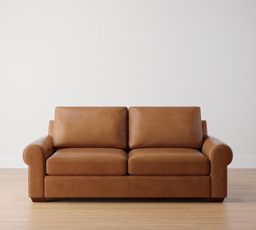 Big Sur Roll Arm Leather Sofa | Pottery Barn