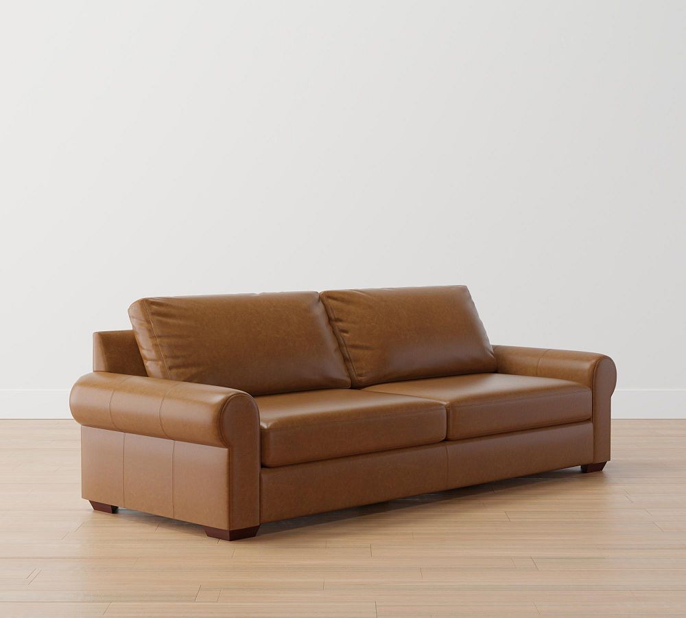 Big Sur Roll Arm Leather Sofa | Pottery Barn