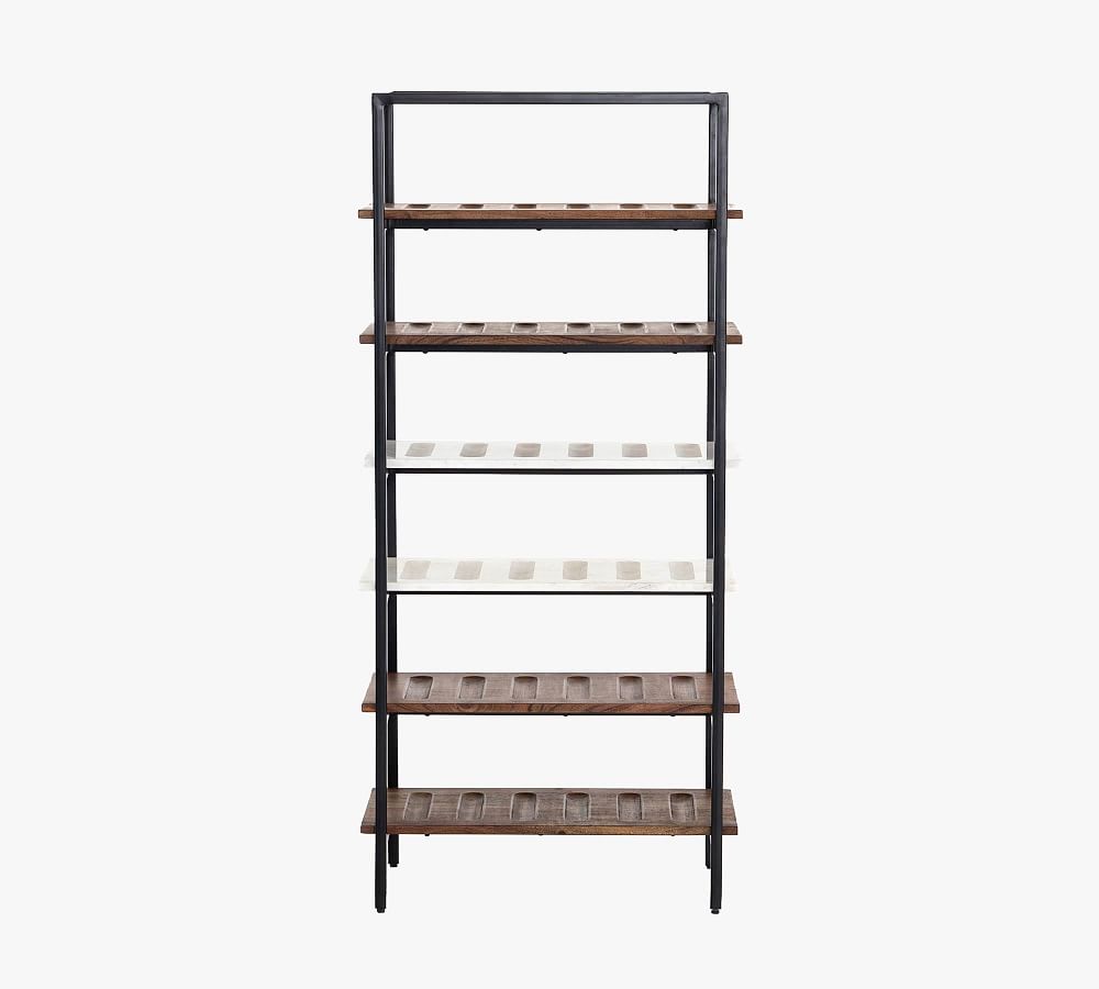 Beauden Wood & Marble Wine Rack | Pottery Barn