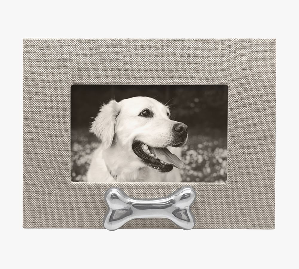 Linen Picture Frame with Silver Dog Bone | Pottery Barn