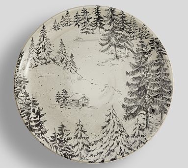 Rustic Forest Stoneware Dinner Plates - Set of 4 | Pottery Barn