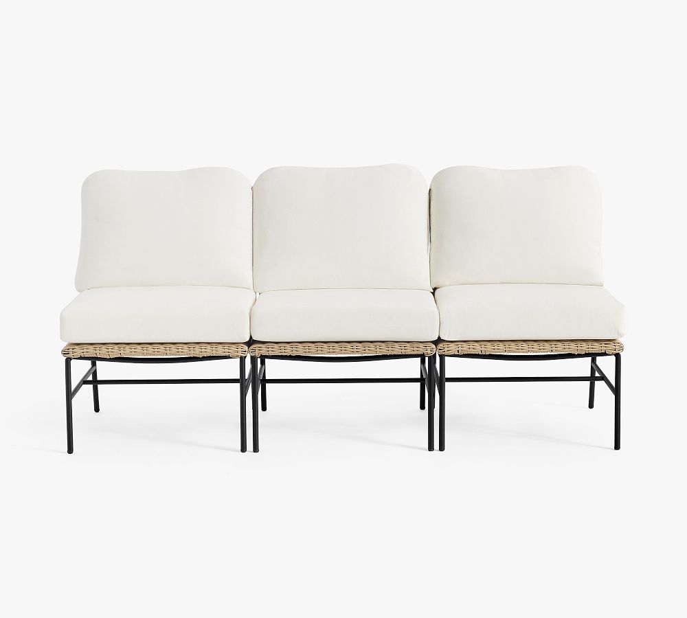 Tulum 3-Piece Outdoor Modular Armless Outdoor Sofa | Pottery Barn