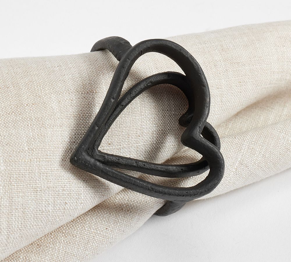 Interlocking Hearts Napkin Rings - Set of 4 | Pottery Barn