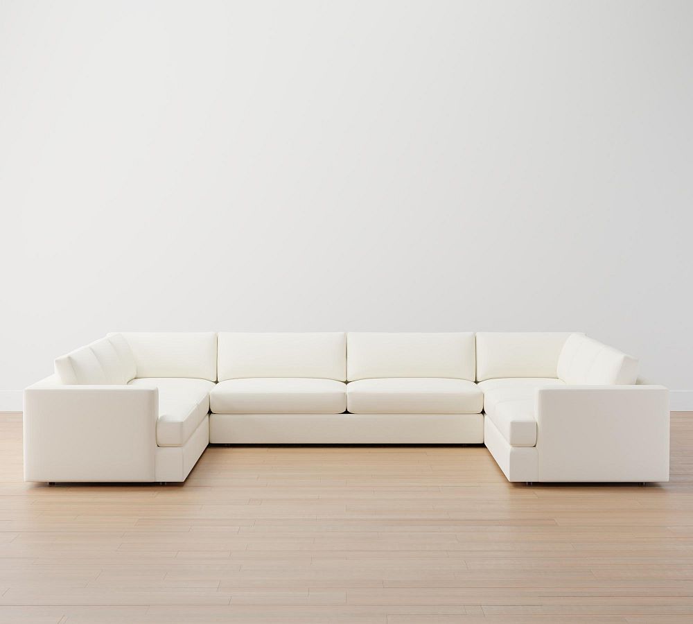 Carmel Recessed Square Arm Upholstered U-Shaped Sectional | Pottery Barn