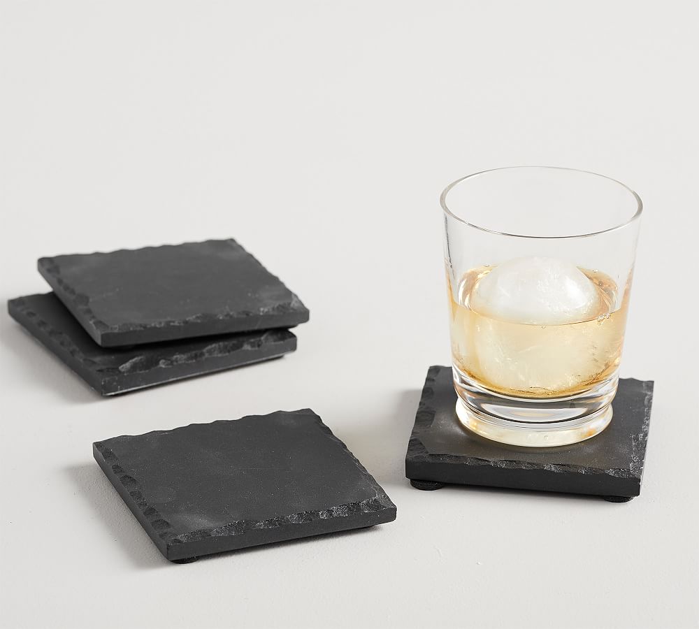 Slate Square Coasters, Set of 4 | Pottery Barn
